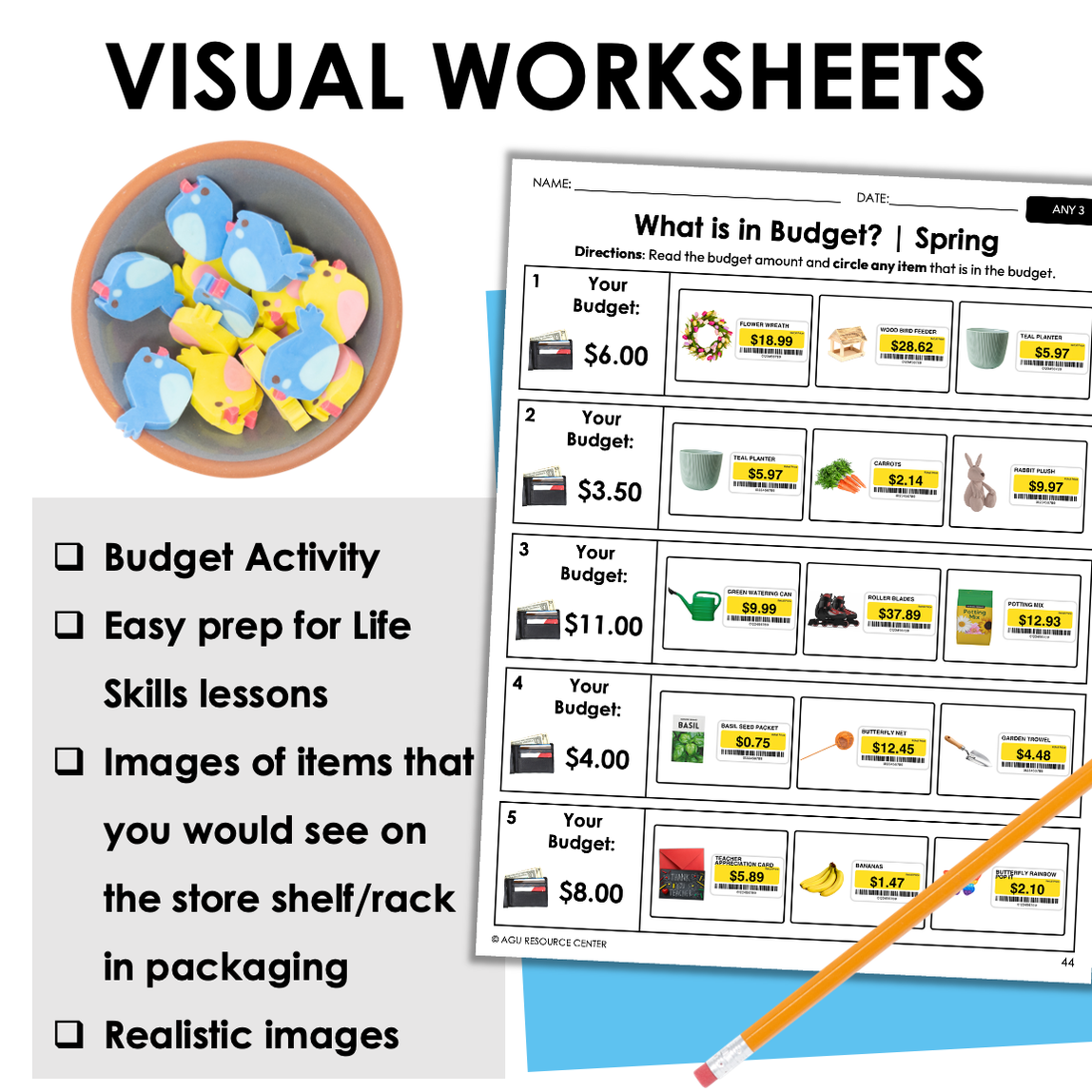 Spring Budget | Life Skills Worksheets for Special Education — Autism ...