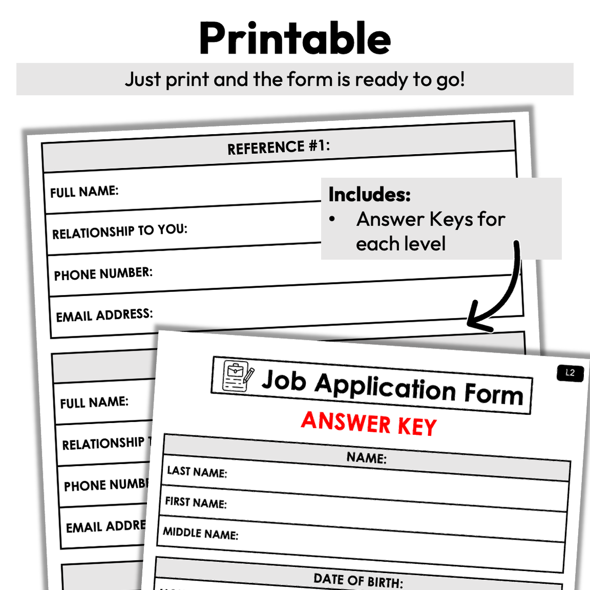 Job Application Forms | Filling Out Forms | Print + Digital Practice ...