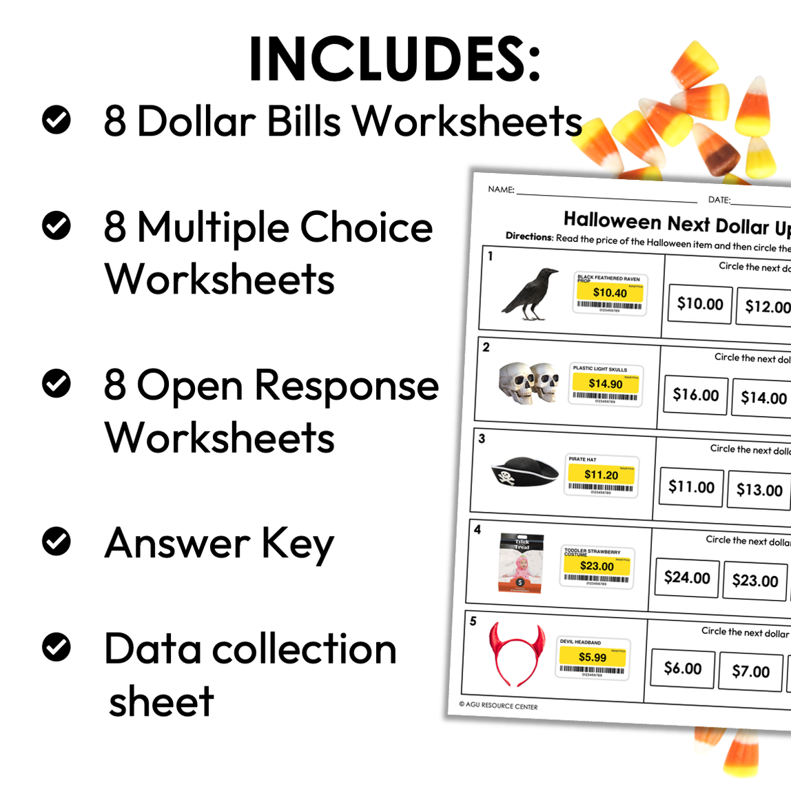 Halloween Next Dollar Up Worksheets for Special Education — Autism Grown Up