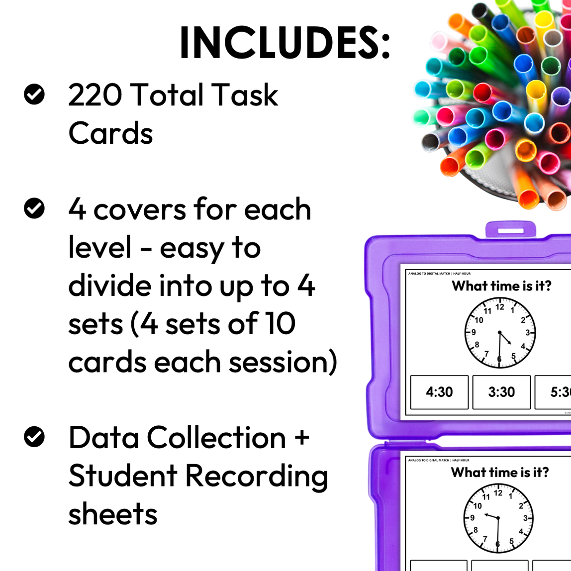 Analog to Digital Time | Matching | Special Education — Autism Grown Up