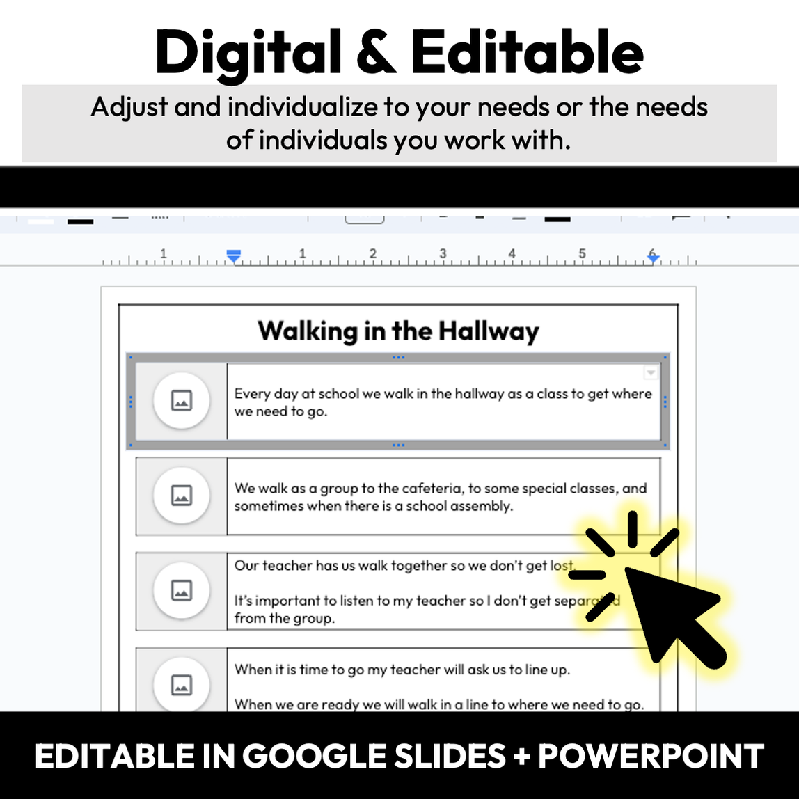 Walking in the Hallway | 1-Page Social Story | Elementary — Autism Grown Up