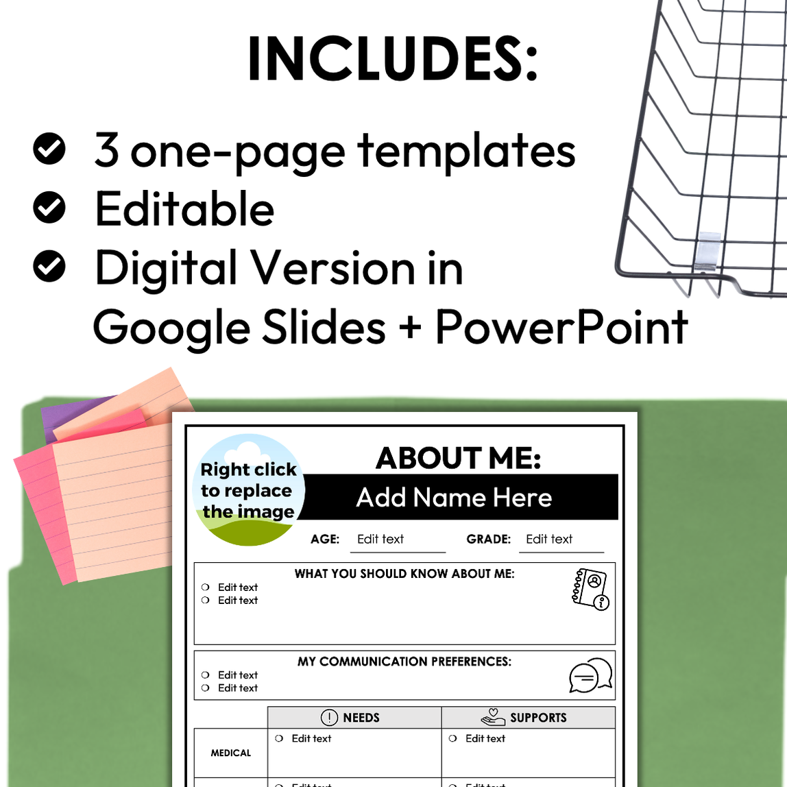 All About Me One-Page Handout — Autism Grown Up