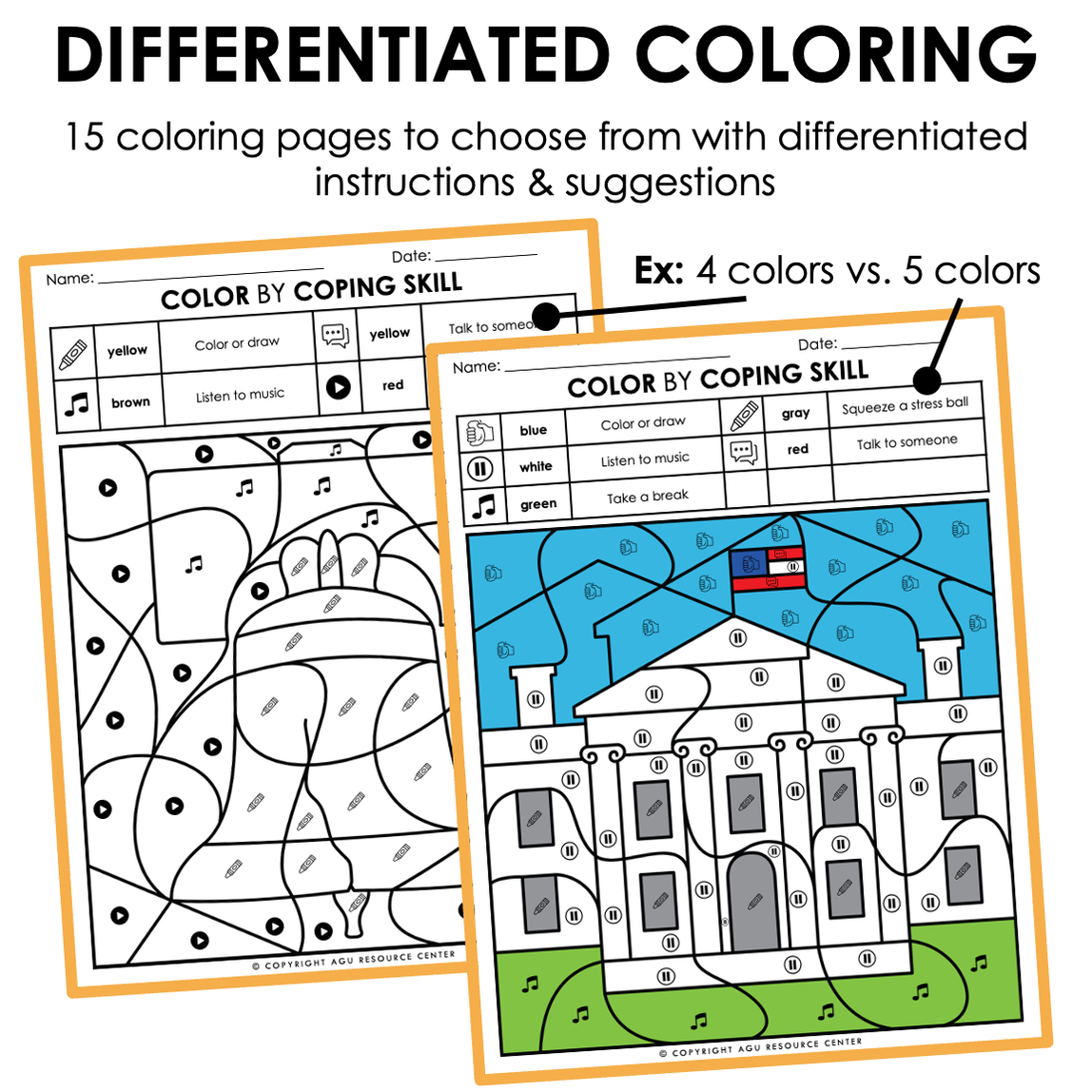 Patriotic Color by Code | Coping Skills Activity — Autism Grown Up