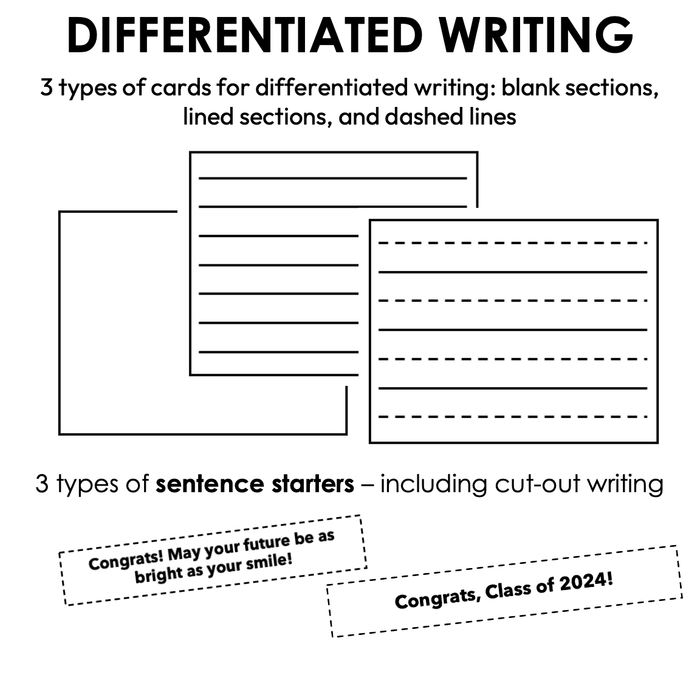 2024 Graduation Cards | Differentiated Writing for Special Education ...