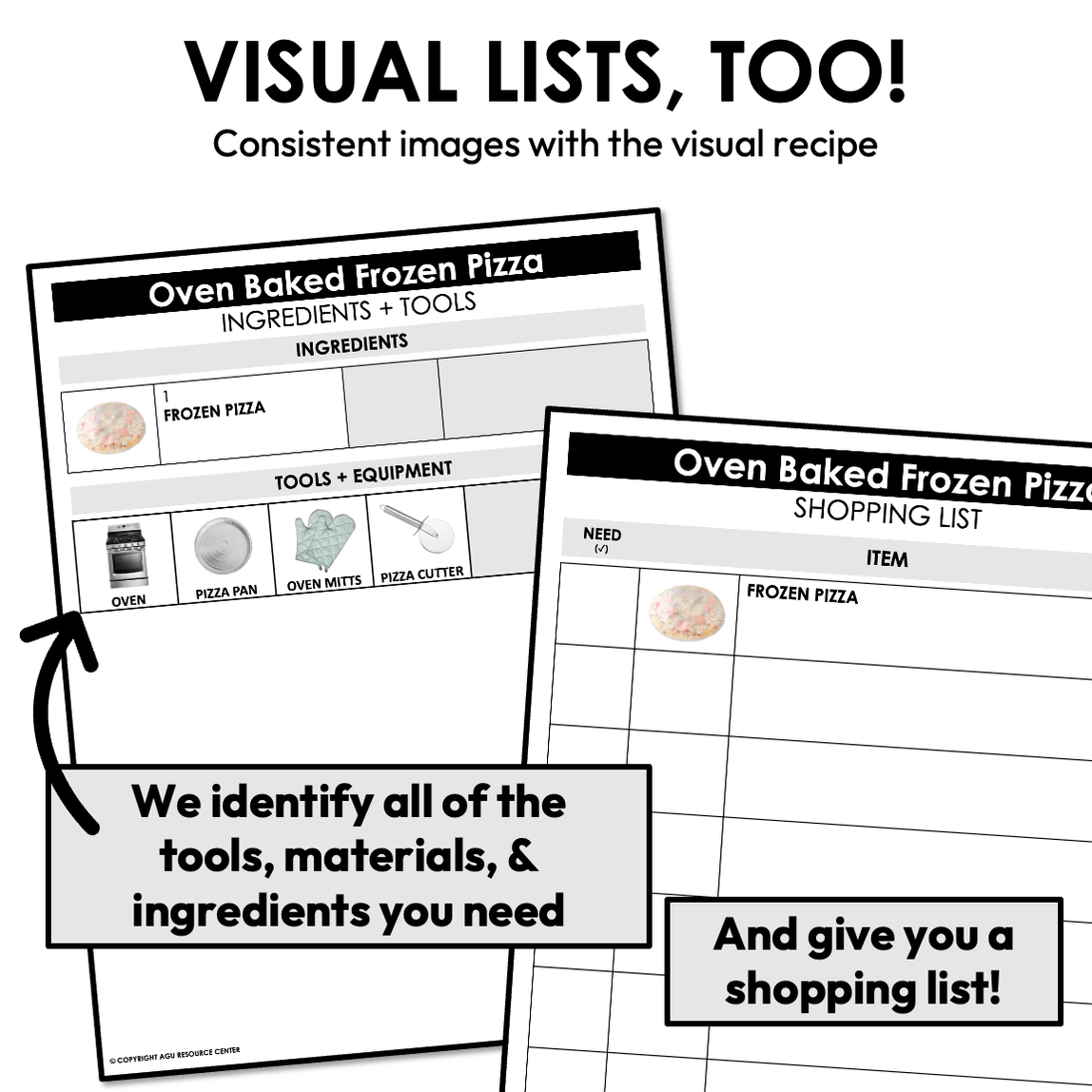 Oven Baked Frozen Pizza Visual Recipe — Autism Grown Up