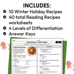 Winter Holidays Recipes | Recipe Reading Comprehension | Special Educa ...