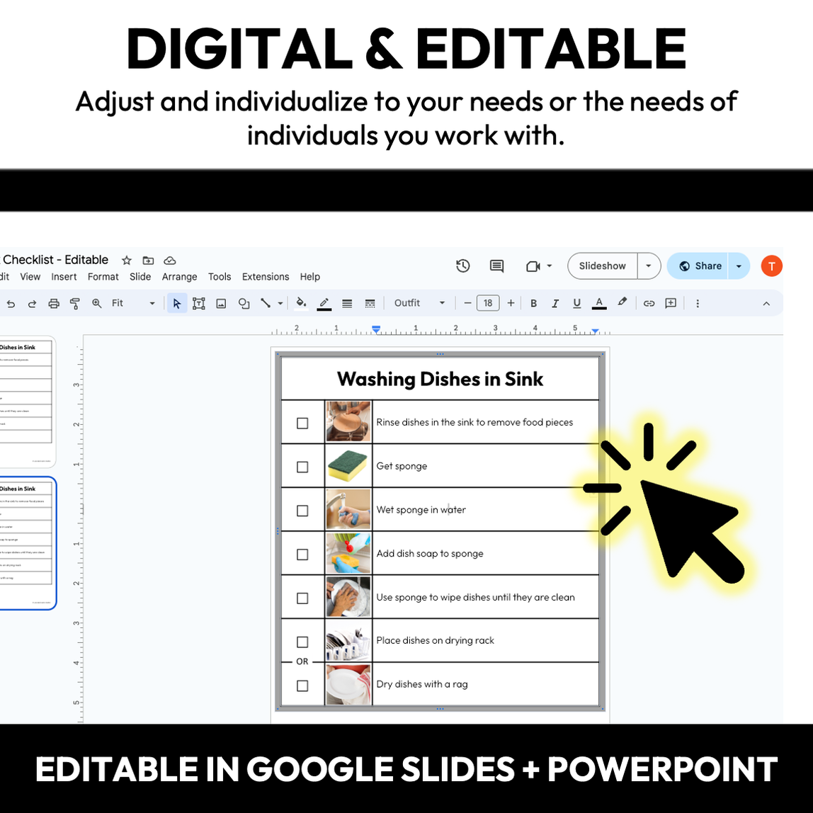 Washing Dishes Checklists | Life Skills | Editable — Autism Grown Up