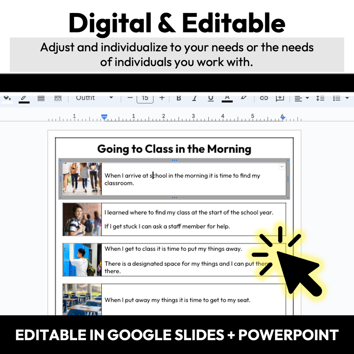 Going to Class in the Morning | One-Page Social Story | Middle and Hig ...