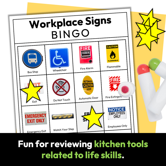 Workplace Signs Bingo | Life Skills and Special Education Activities ...