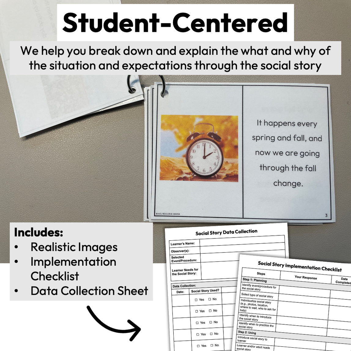 Fall Daylight Savings Time Change | Social Story Booklet — Autism Grown Up