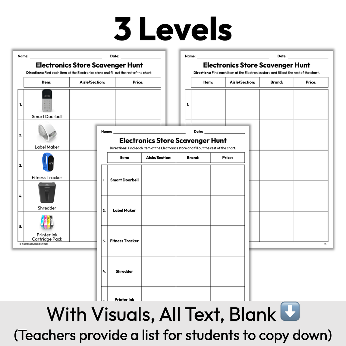 Electronics Store Scavenger Hunt | Community Based Instruction — Autism ...