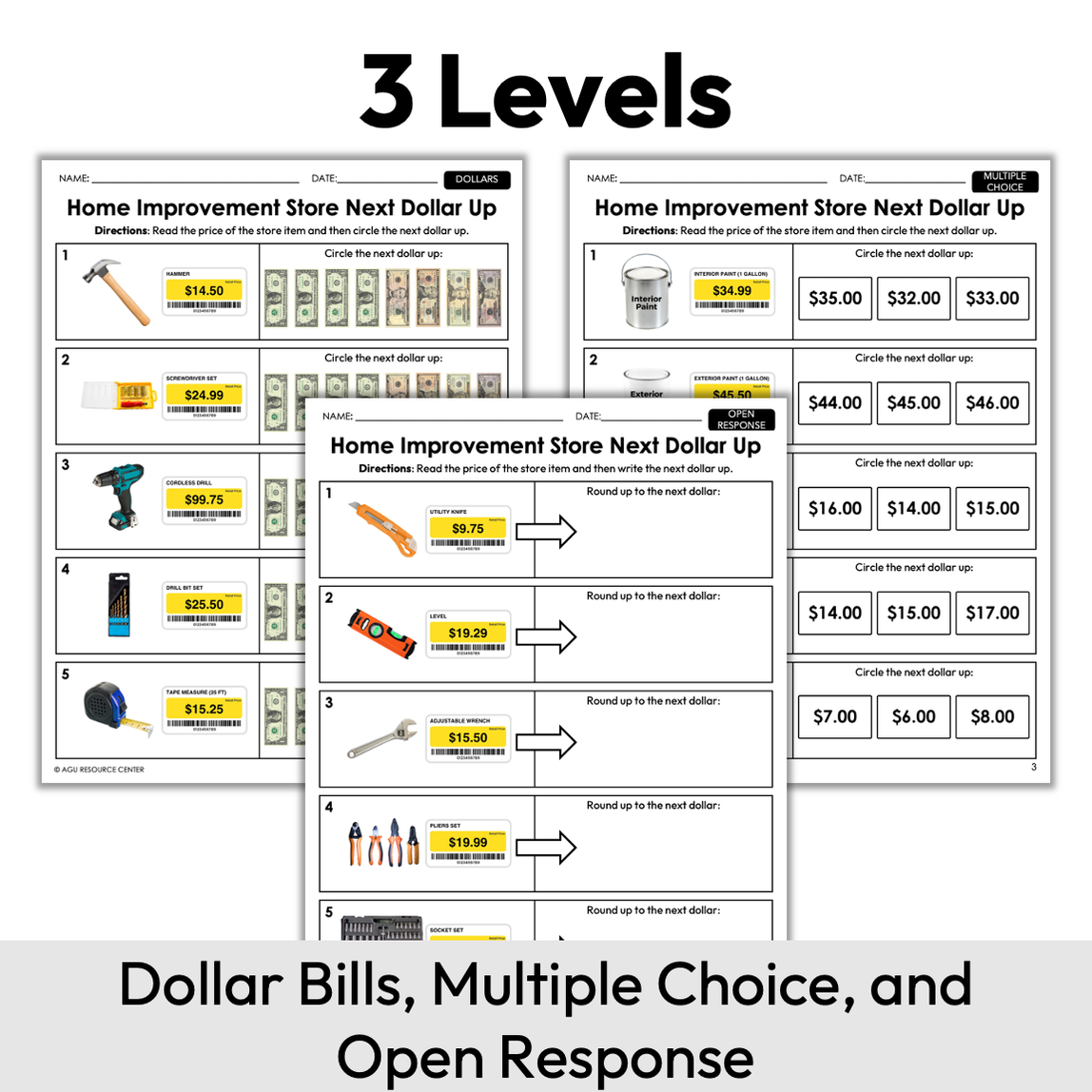 Home Improvement Store Next Dollar Up | Life Skills Worksheets — Autism ...
