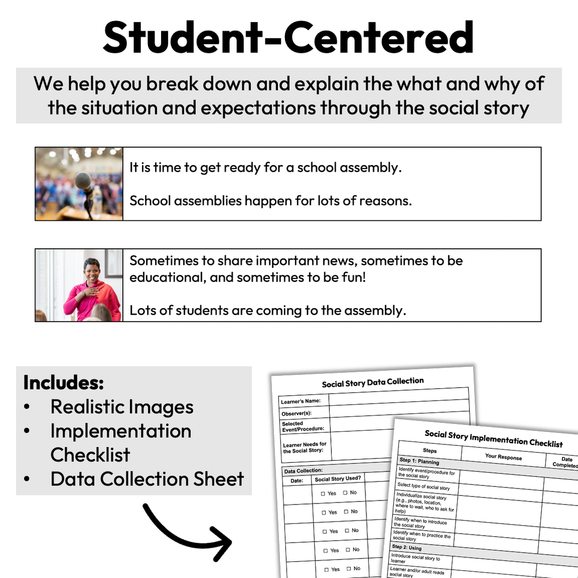 School Assembly | 1-Page Social Story | Middle and High School — Autism ...