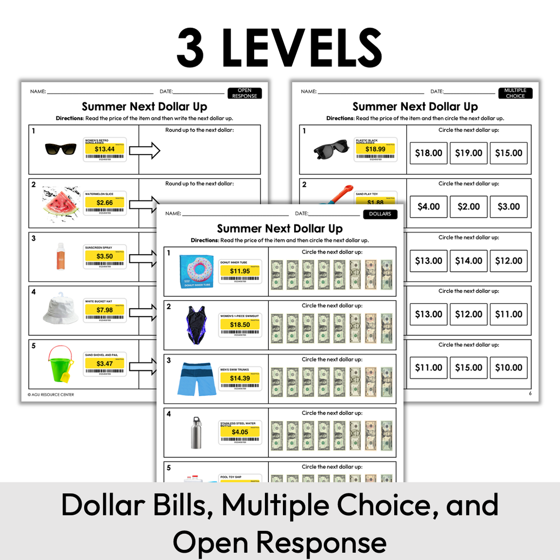 Summer Next Dollar Up | Life Skills Worksheets for Special Education ...