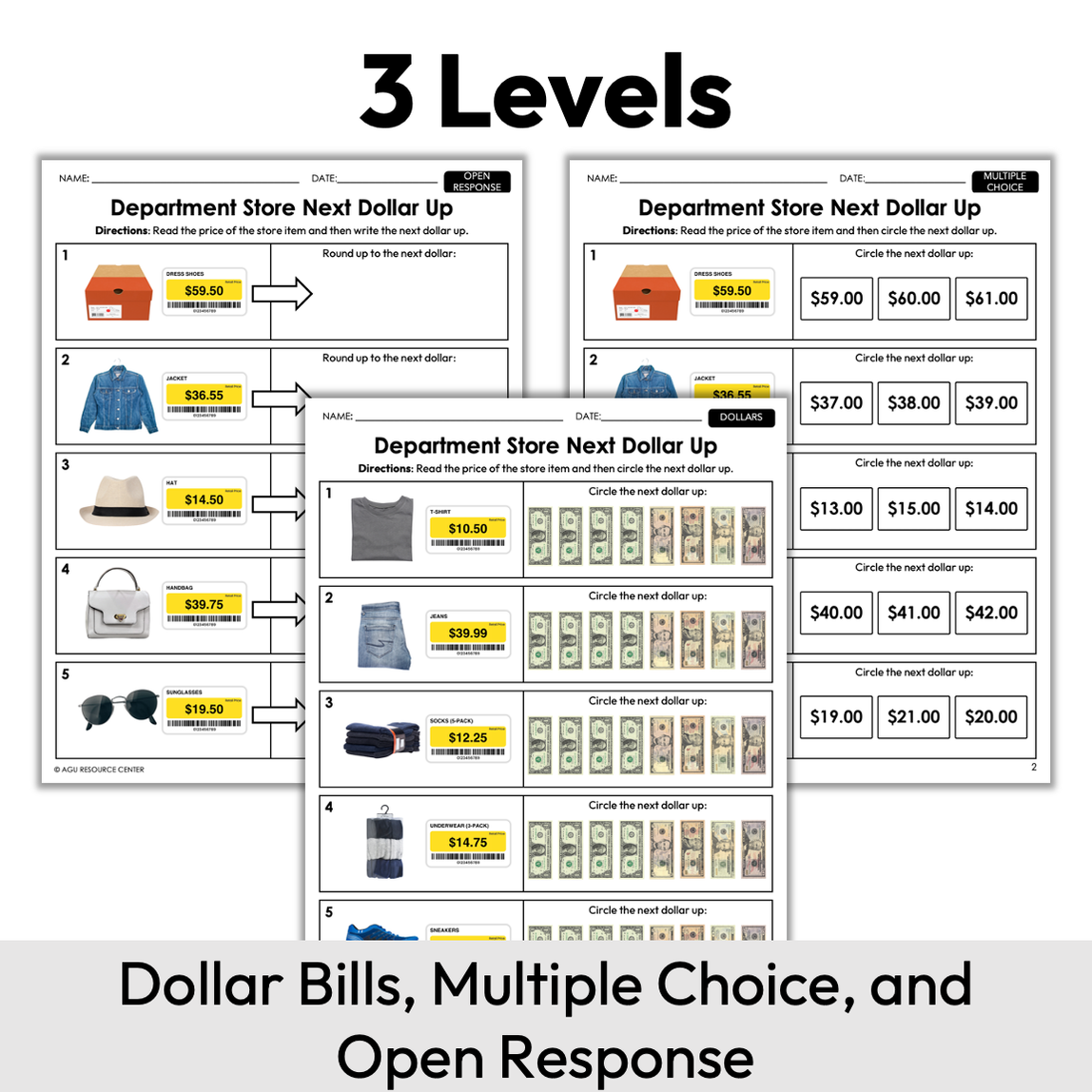 Department Store Next Dollar Up | Life Skills Worksheets — Autism Grown Up