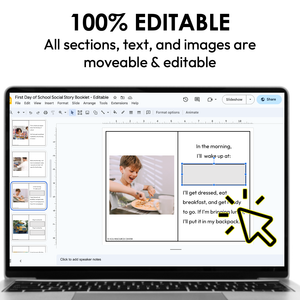 First Day of School Social Story Booklet | Editable — Autism Grown Up