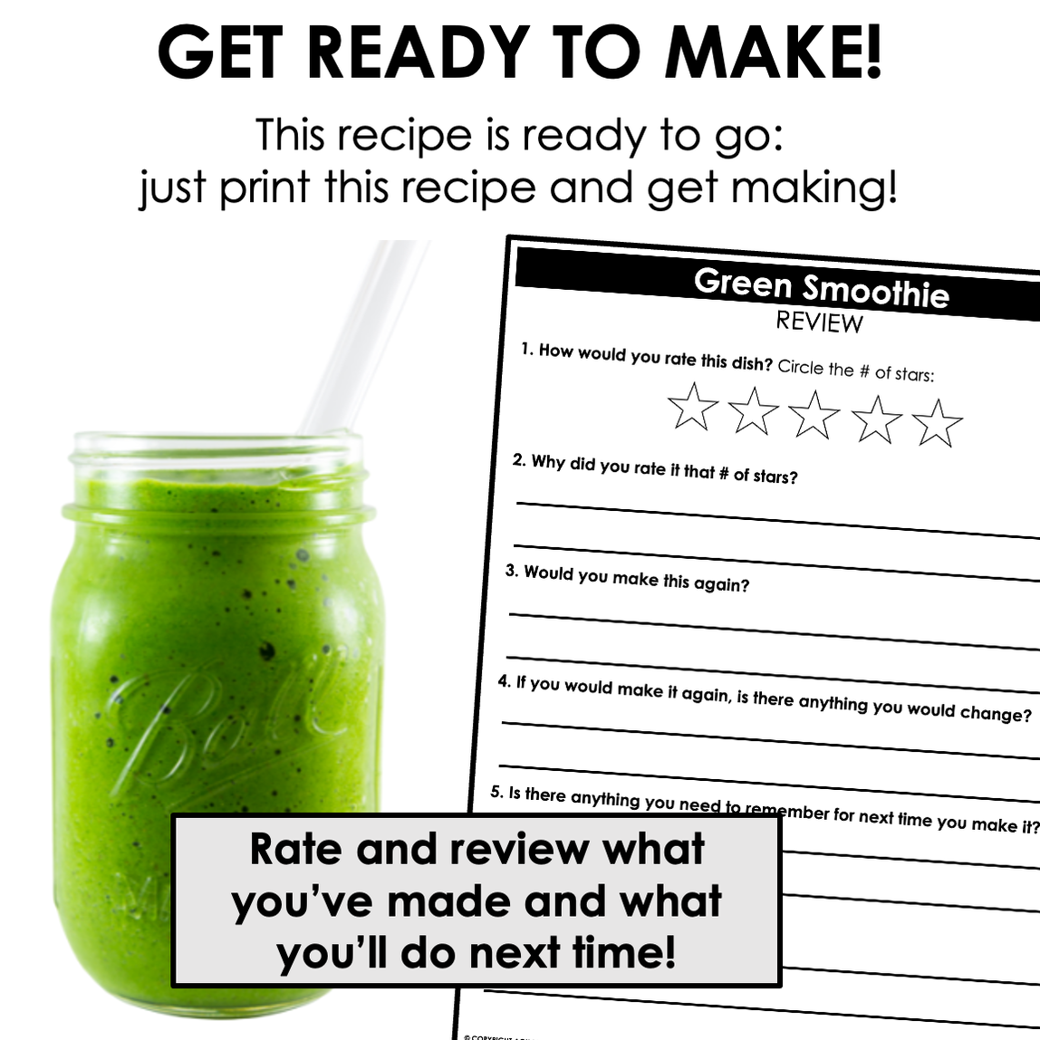 Green Smoothie Visual Recipe | No-Bake Recipe — Autism Grown Up