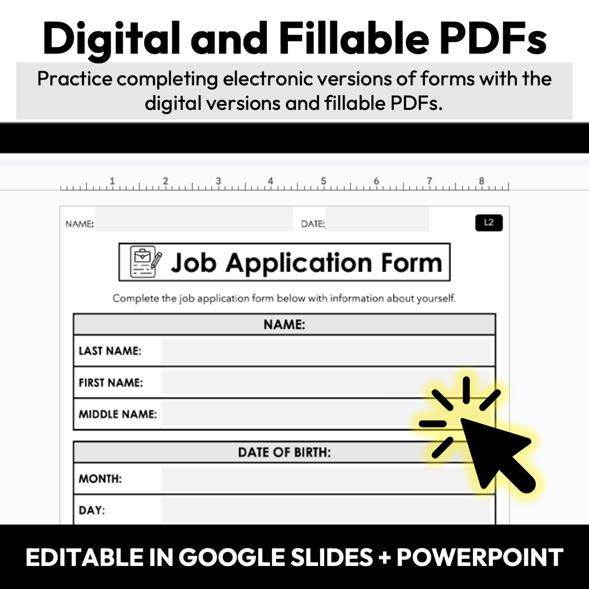 Job Application Forms | Filling Out Forms | Print + Digital Practice ...