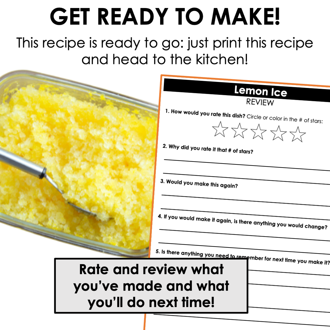 Lemon Ice Visual Recipe — Autism Grown Up