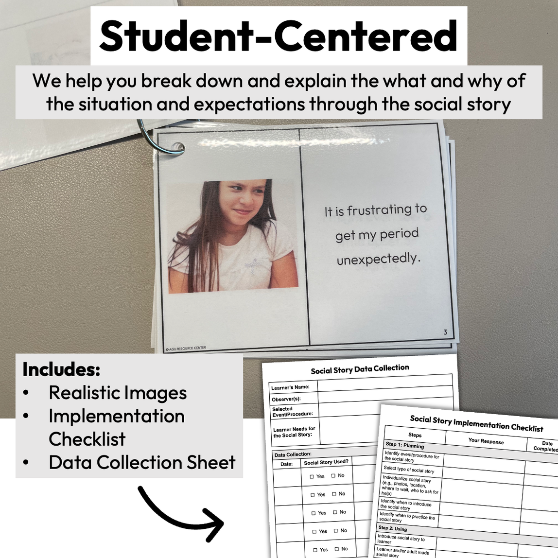 Period Emergency at School | Social Story Booklet | Puberty — Autism ...