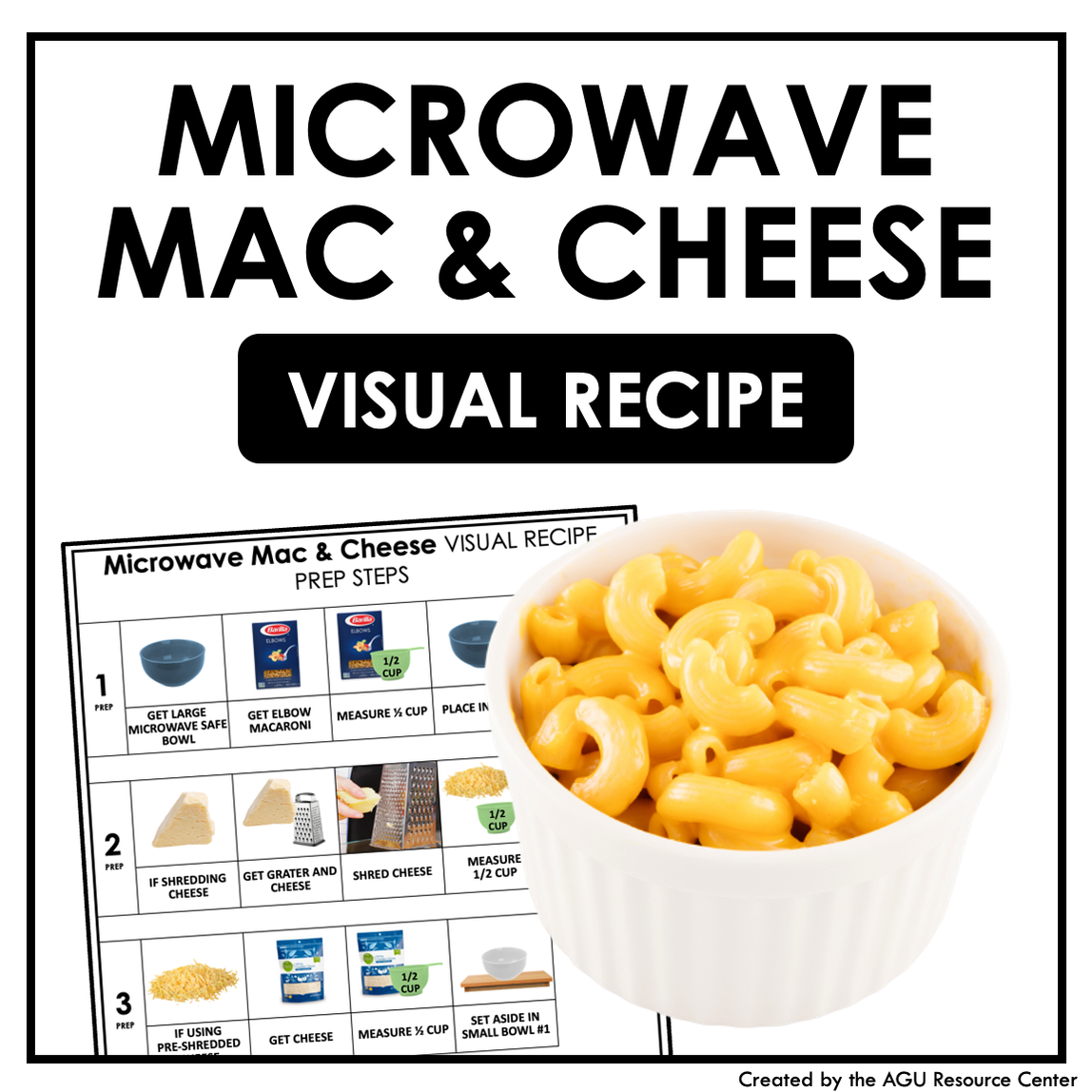 Microwave Mac and Cheese Bites Visual Recipe — Autism Grown Up