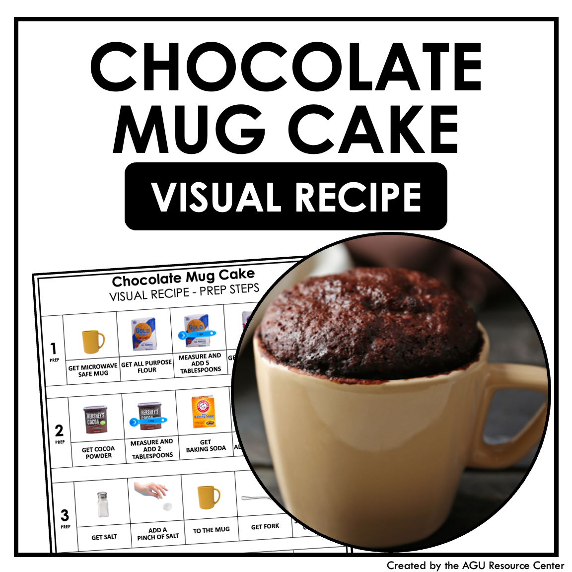 Chocolate Mug Cake Visual Recipe | No-Bake Recipe — Autism Grown Up