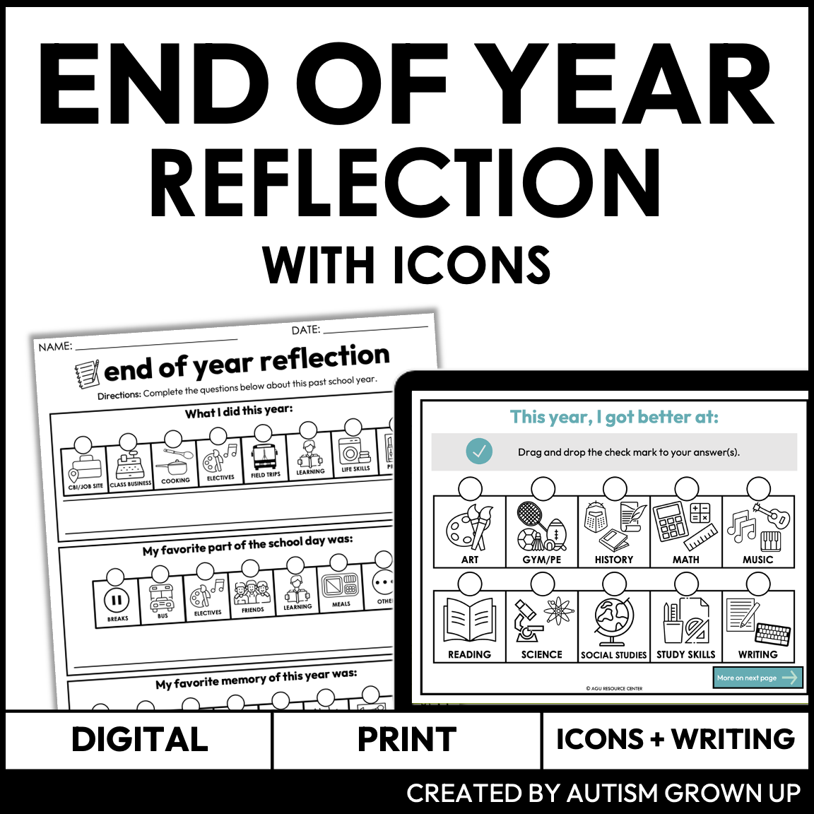 End of Year Reflection with Icons — Autism Grown Up