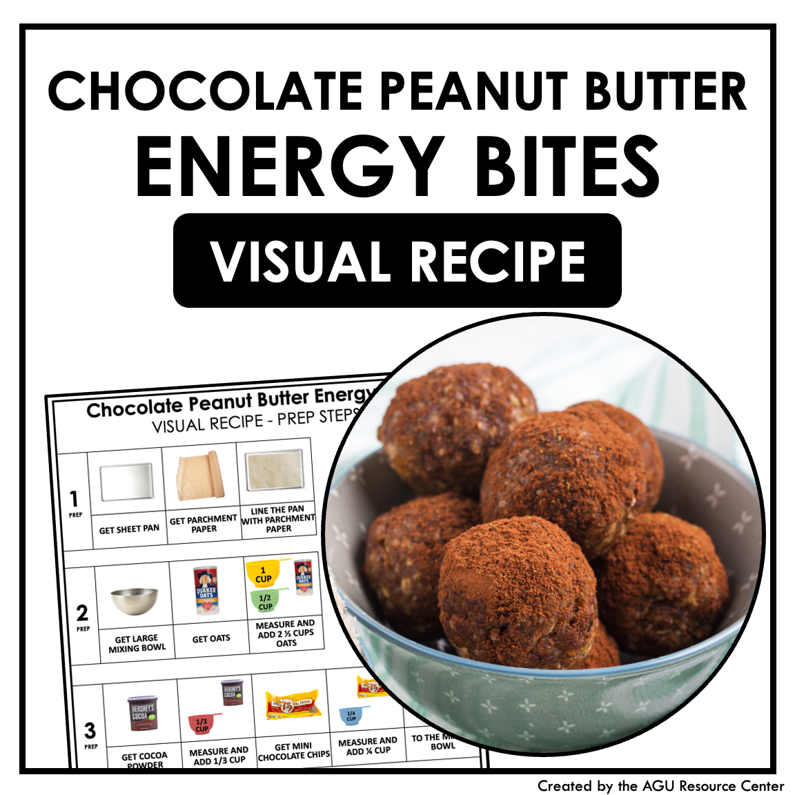 Chocolate Peanut Butter Energy Bites Visual Recipe | No-Bake Recipe ...