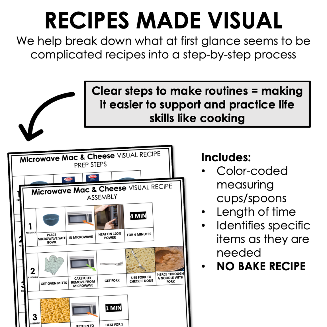 Microwave Mac and Cheese Bites Visual Recipe — Autism Grown Up