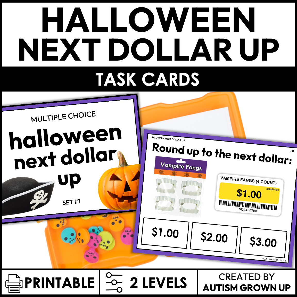 Halloween Next Dollar Up Task Cards for Special Education — Autism Grown Up