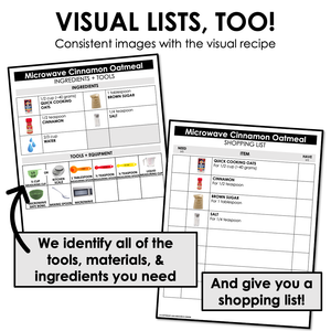 Microwave Cinnamon Oatmeal Visual Recipe | No-Bake Recipe — Autism Grown Up