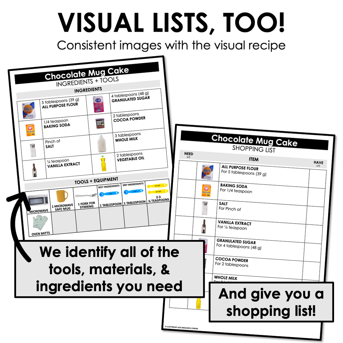 Chocolate Mug Cake Visual Recipe | No-Bake Recipe — Autism Grown Up