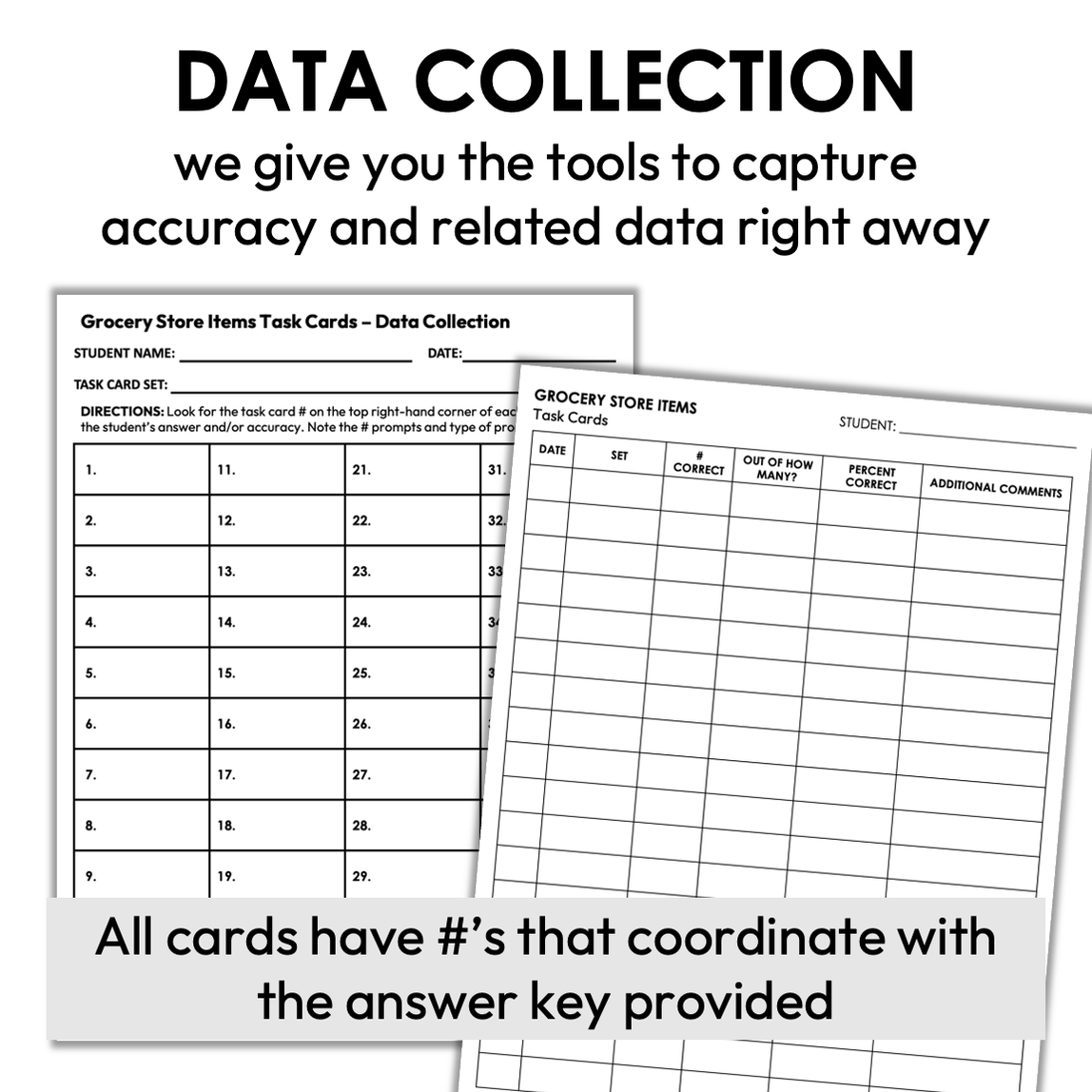 Grocery Store Items | Matching Task Cards | Special Education — Autism ...