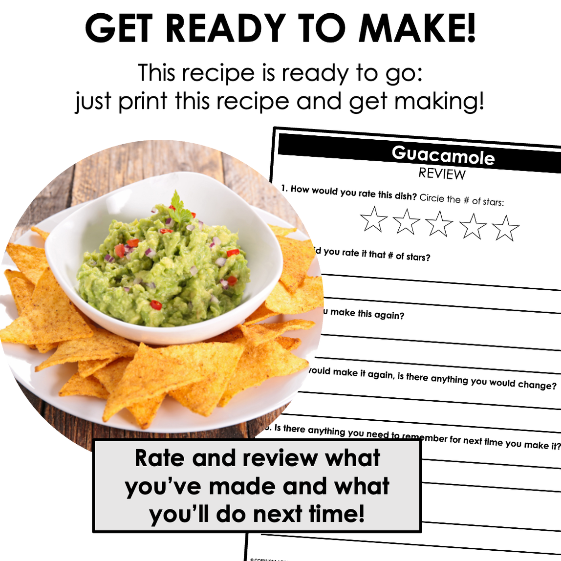 Guacamole Visual Recipe | No-Bake Recipe — Autism Grown Up