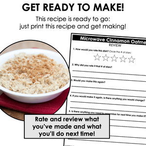 Microwave Cinnamon Oatmeal Visual Recipe | No-Bake Recipe — Autism Grown Up