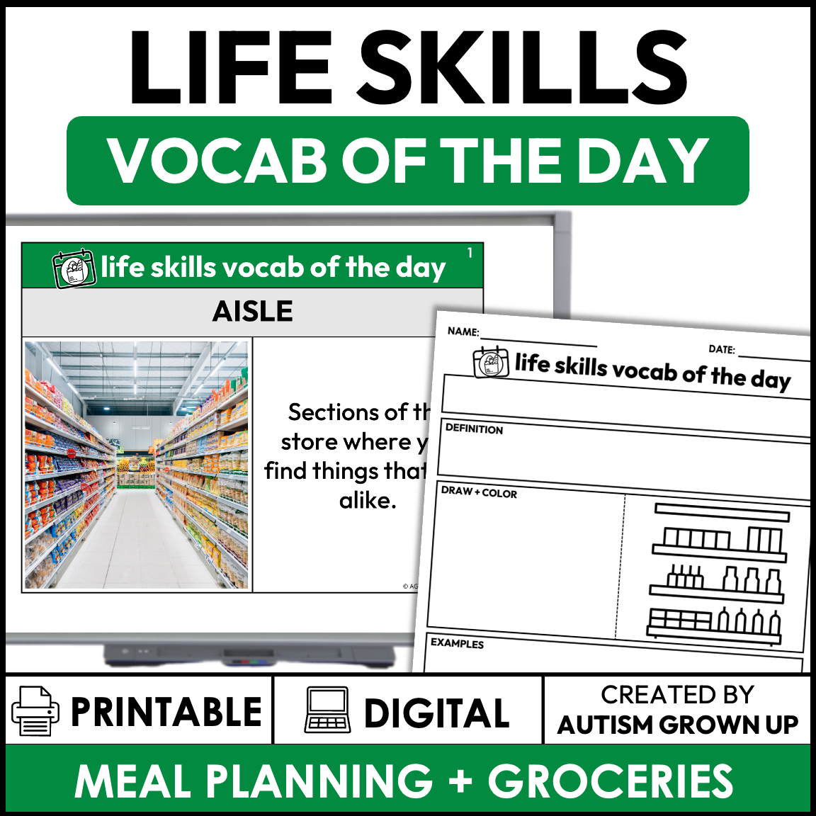 Life Skills Vocab of the Day - Meal Planning + Groceries — Autism Grown Up