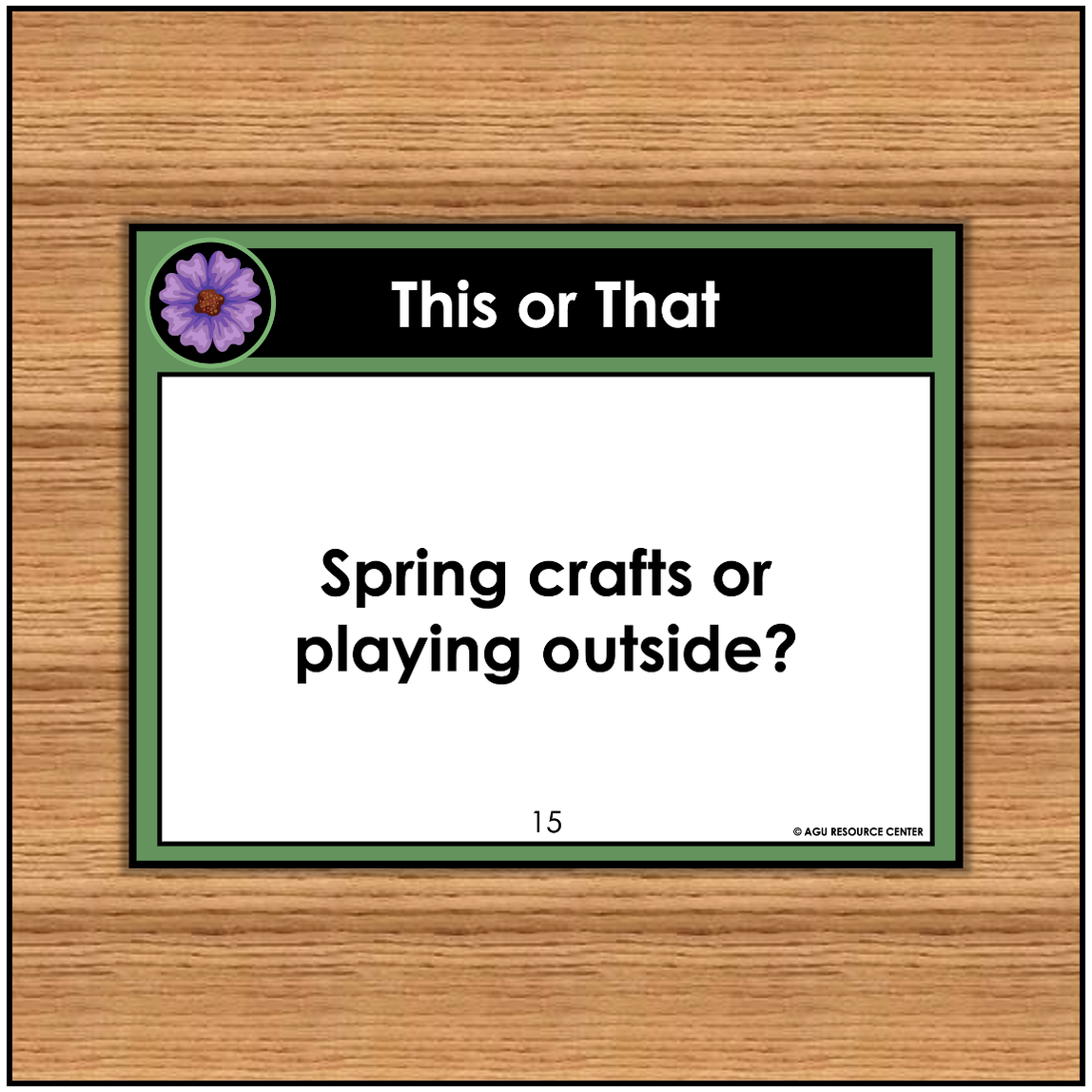 Spring THIS OR THAT | Icebreakers | Social Task Cards | Printable ...