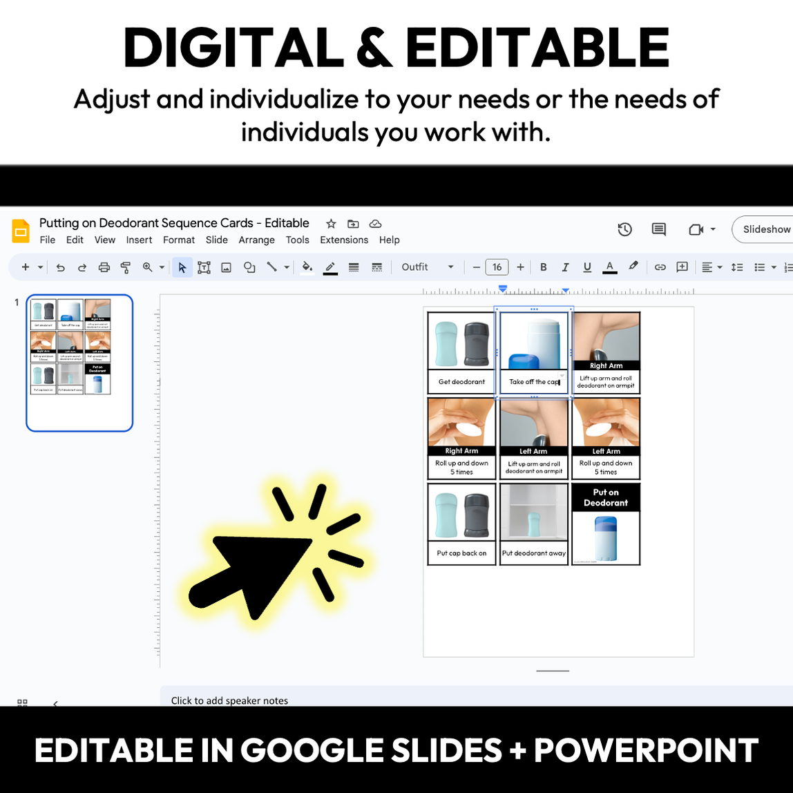 Putting on Deodorant Visual Sequence Cards — Autism Grown Up