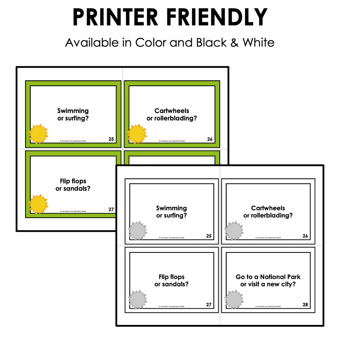 Summer THIS OR THAT | Icebreakers | Social Task Cards | Printable ...