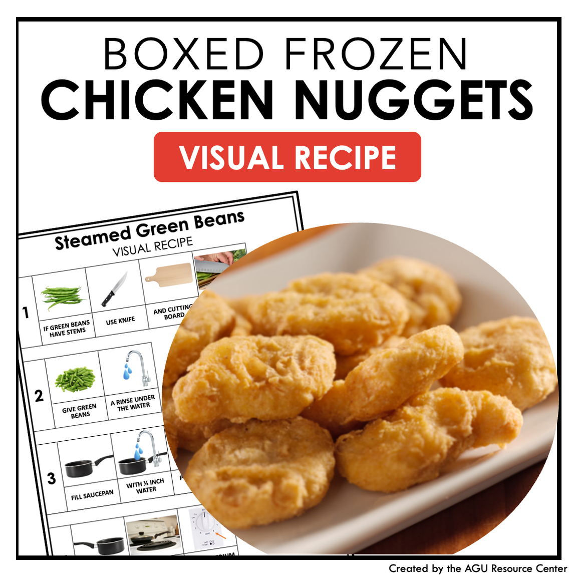 Boxed Frozen Chicken Nuggets Visual Recipe — Autism Grown Up