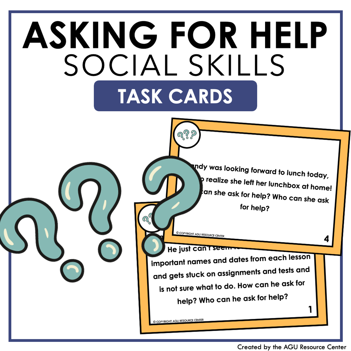 Asking for Help | Social Skills Activities | Scenario Task Cards ...
