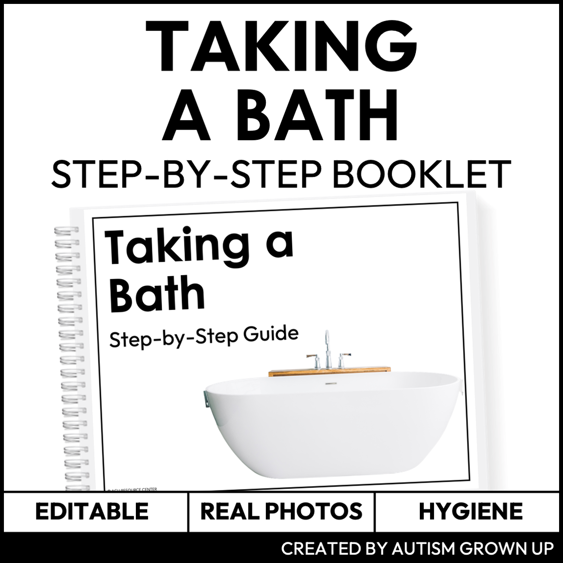 Taking a Bath Step-By-Step Booklet | Editable — Autism Grown Up