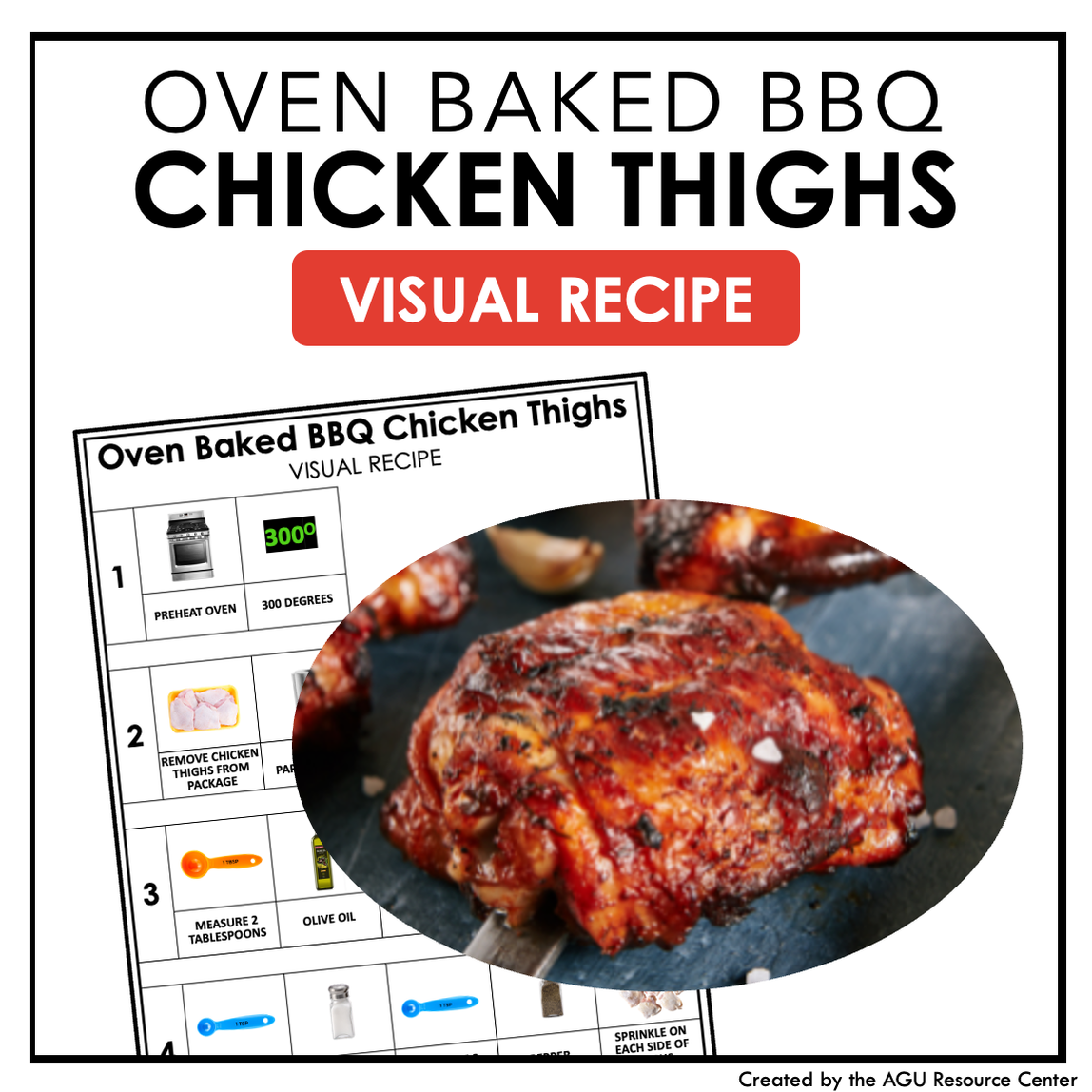 Oven Baked BBQ Chicken Thighs Visual Recipe — Autism Grown Up