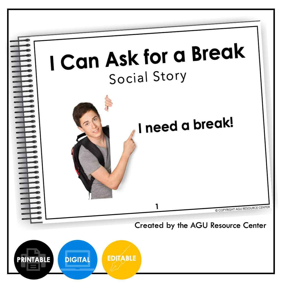 I Can Ask for a Break Social Story | EDITABLE — Autism Grown Up