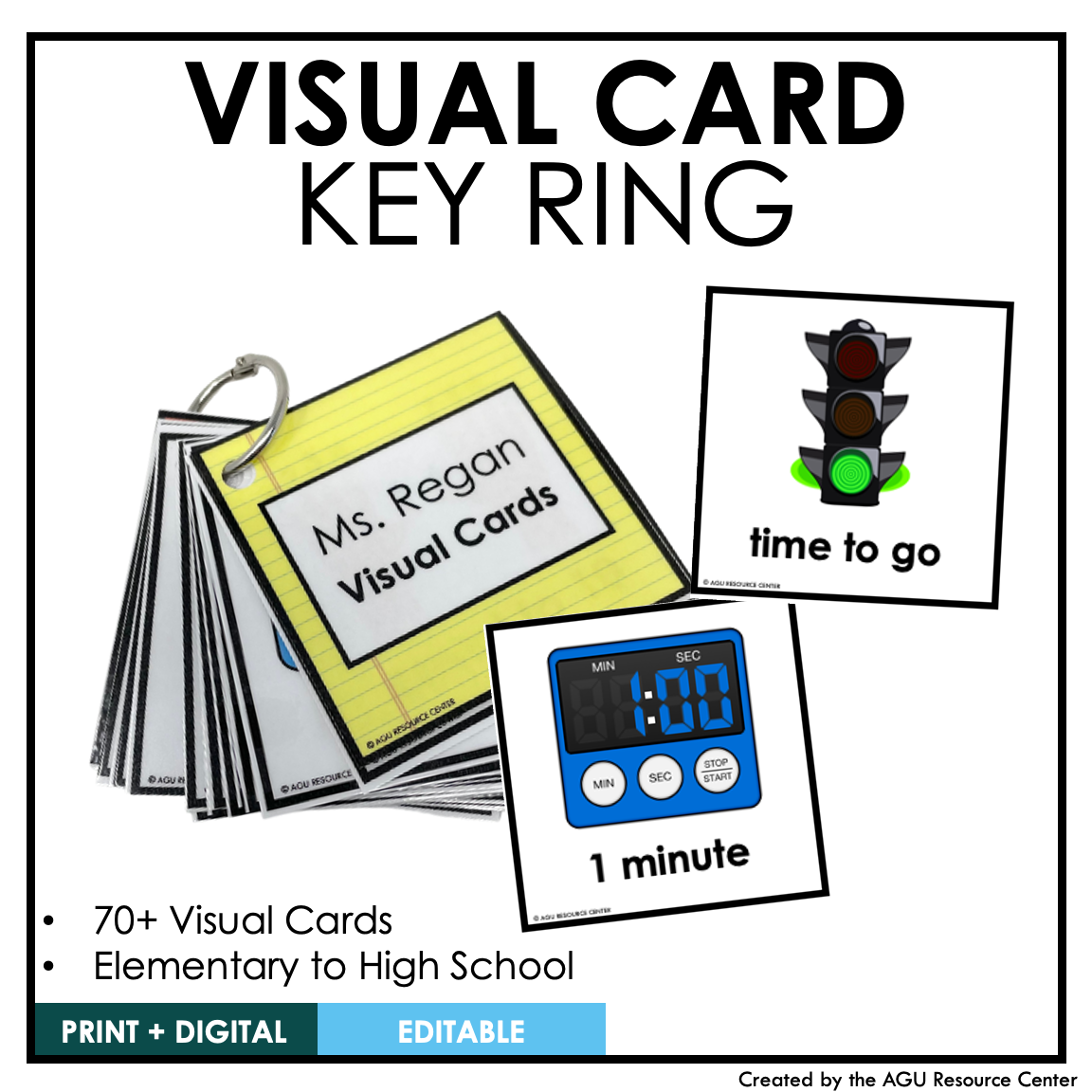 Visual Cue Card Key Ring | Editable Visual Cards — Autism Grown Up