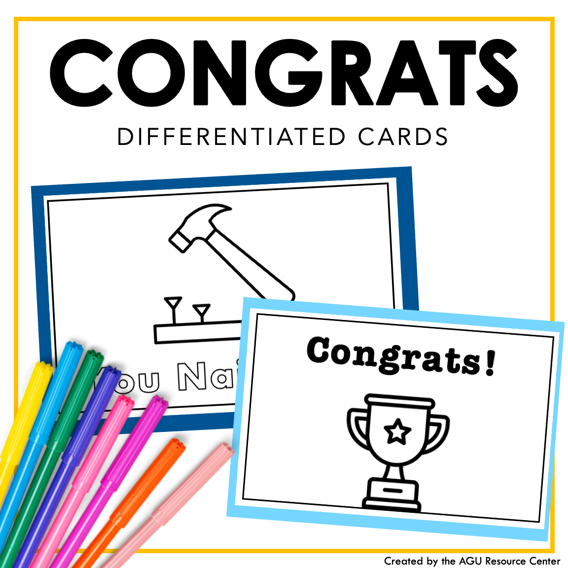 Congrats Greeting Cards | Differentiated Writing for Special Education ...