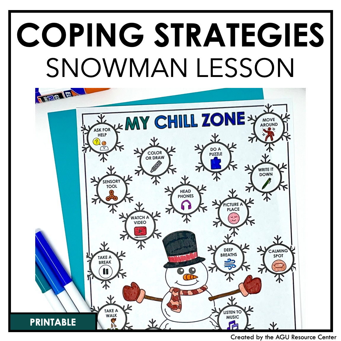 Coping Strategies Snowman Activity — Autism Grown Up