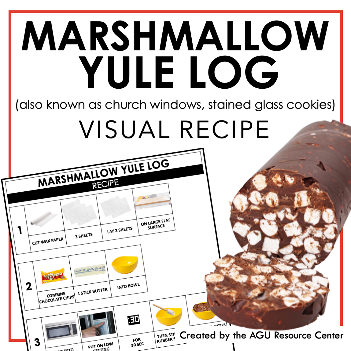 Marshmallow Yule Log Visual Recipe — Autism Grown Up