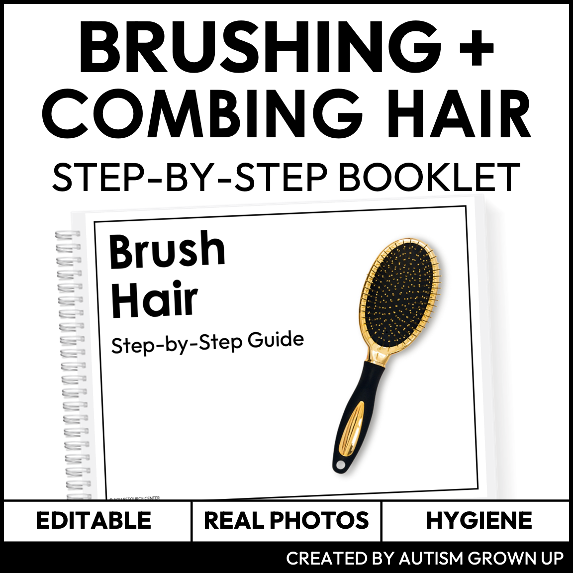 Brushing + Combing Hair Step-By-Step Booklet | Editable — Autism Grown Up