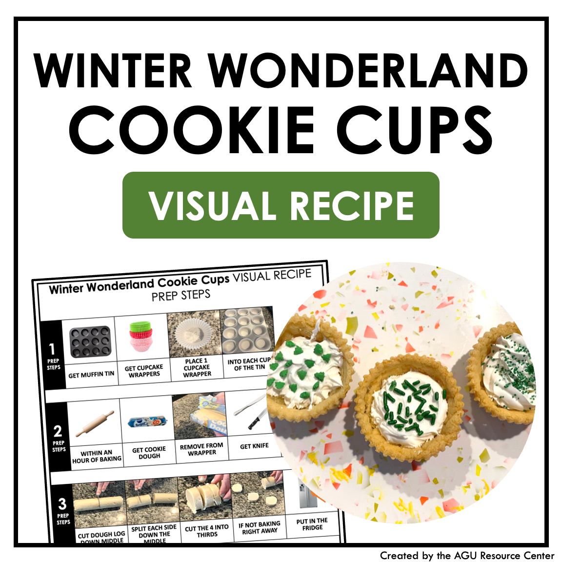 Winter Wonderland Cookie Cups Visual Recipe | Winter Holiday Activitie ...
